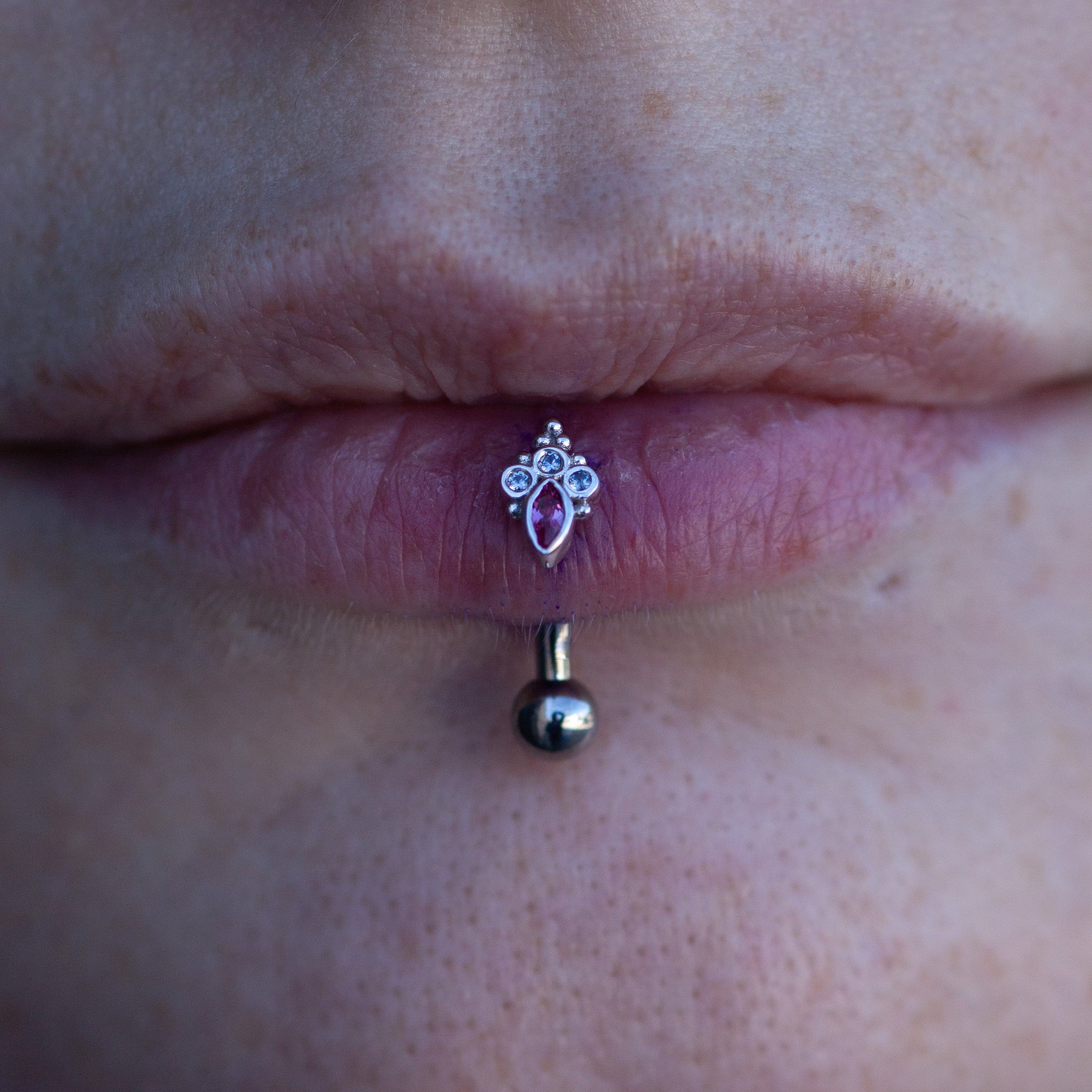 Vertical Philtrum Piercing